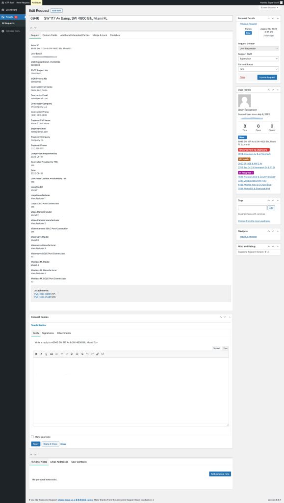 How to manage a request from the Dashboard – CTR Tool